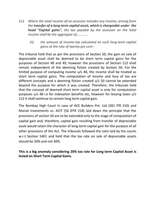 20% tax on short term capital gains | PDF | Business Accounting ...