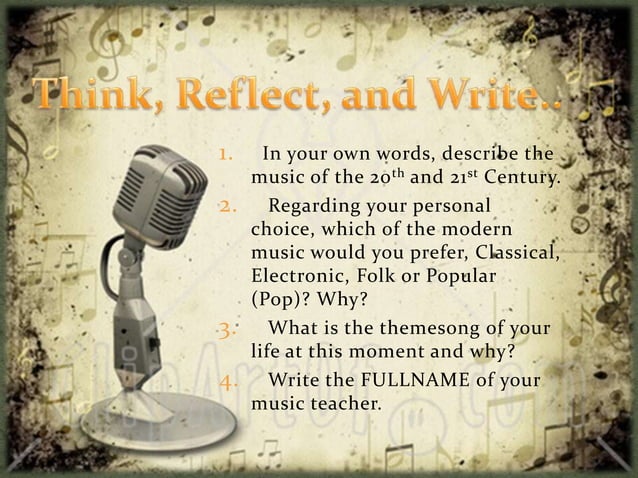 20th and 21st century MUSIC | PPTX | Classical Music | Music