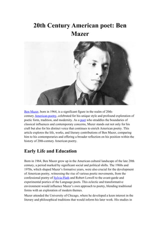 20th Century American poet Ben Mazer.docx