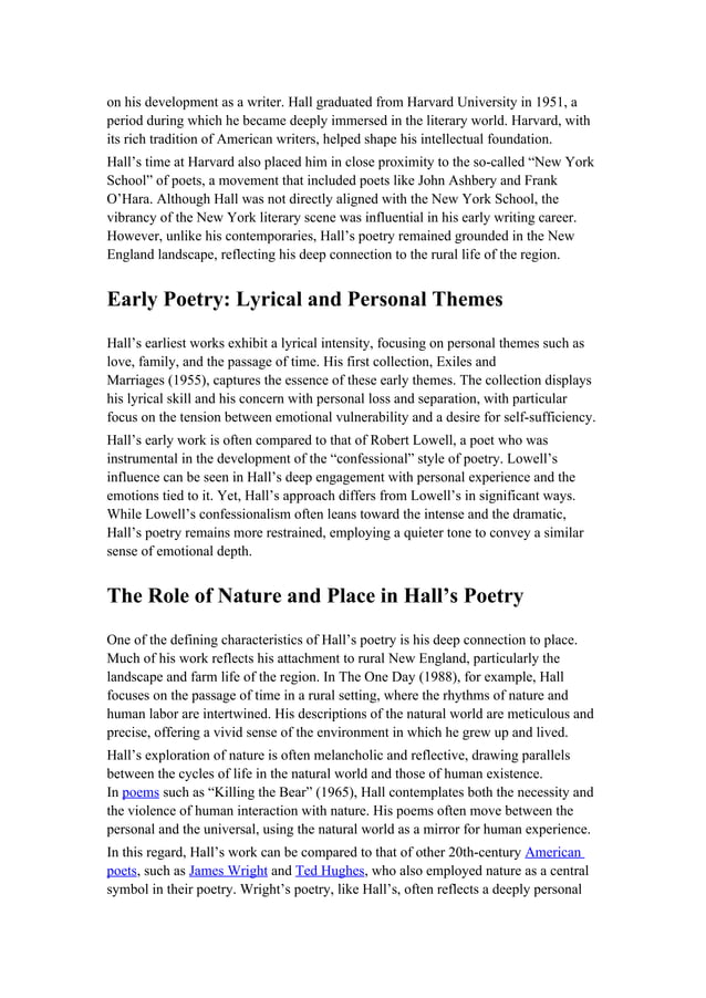 20th Century American poet Donald Hall.docx