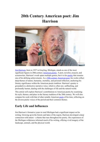 20th Century American poet Jim Harrison.docx