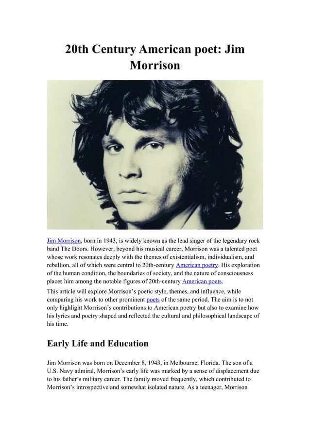 20th Century American poet Jim Morrison.docx