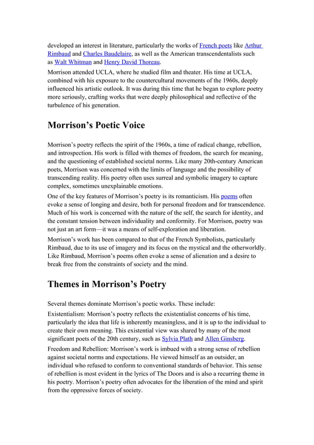 20th Century American poet Jim Morrison.docx