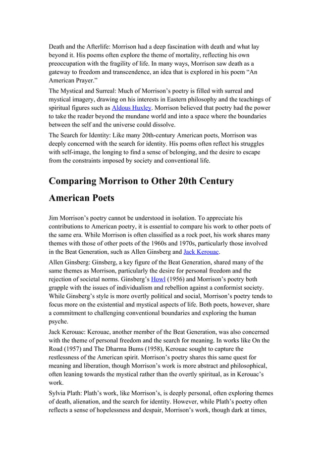 20th Century American poet Jim Morrison.docx