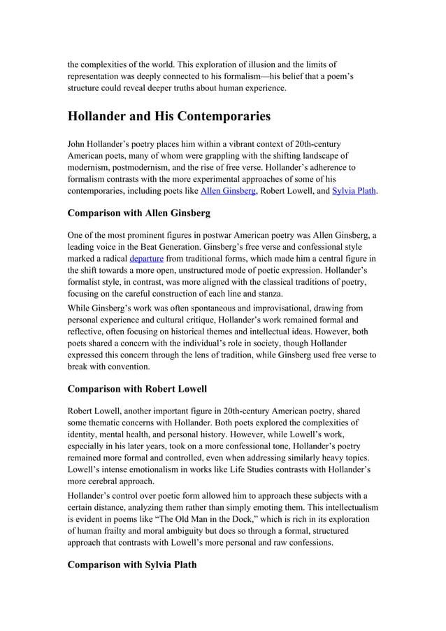 20th Century American poet John Hollander.docx