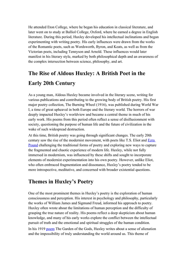20th Century British poet Aldous Huxley.docx