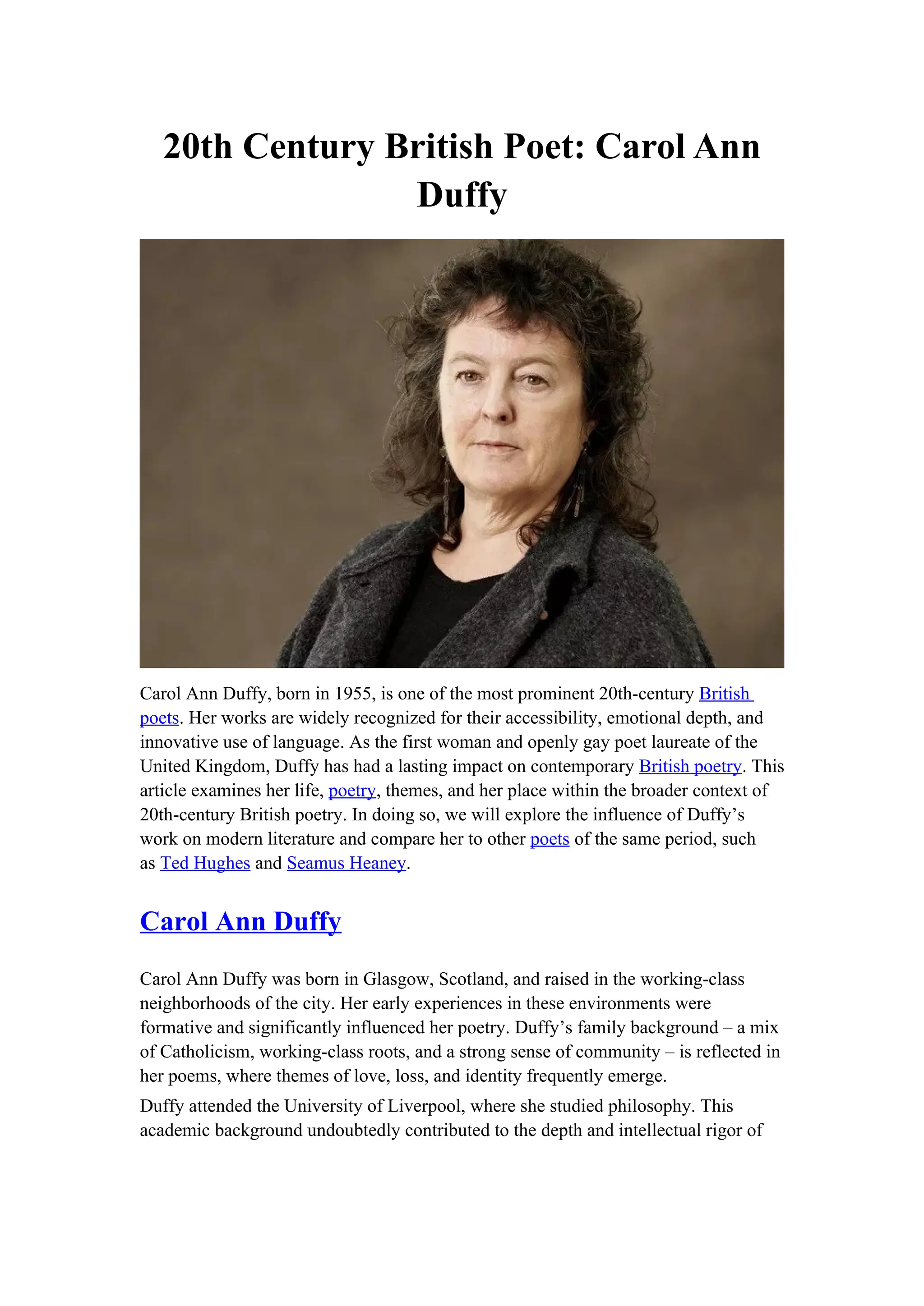 20th Century British Poet Carol Ann Duffy.docx
