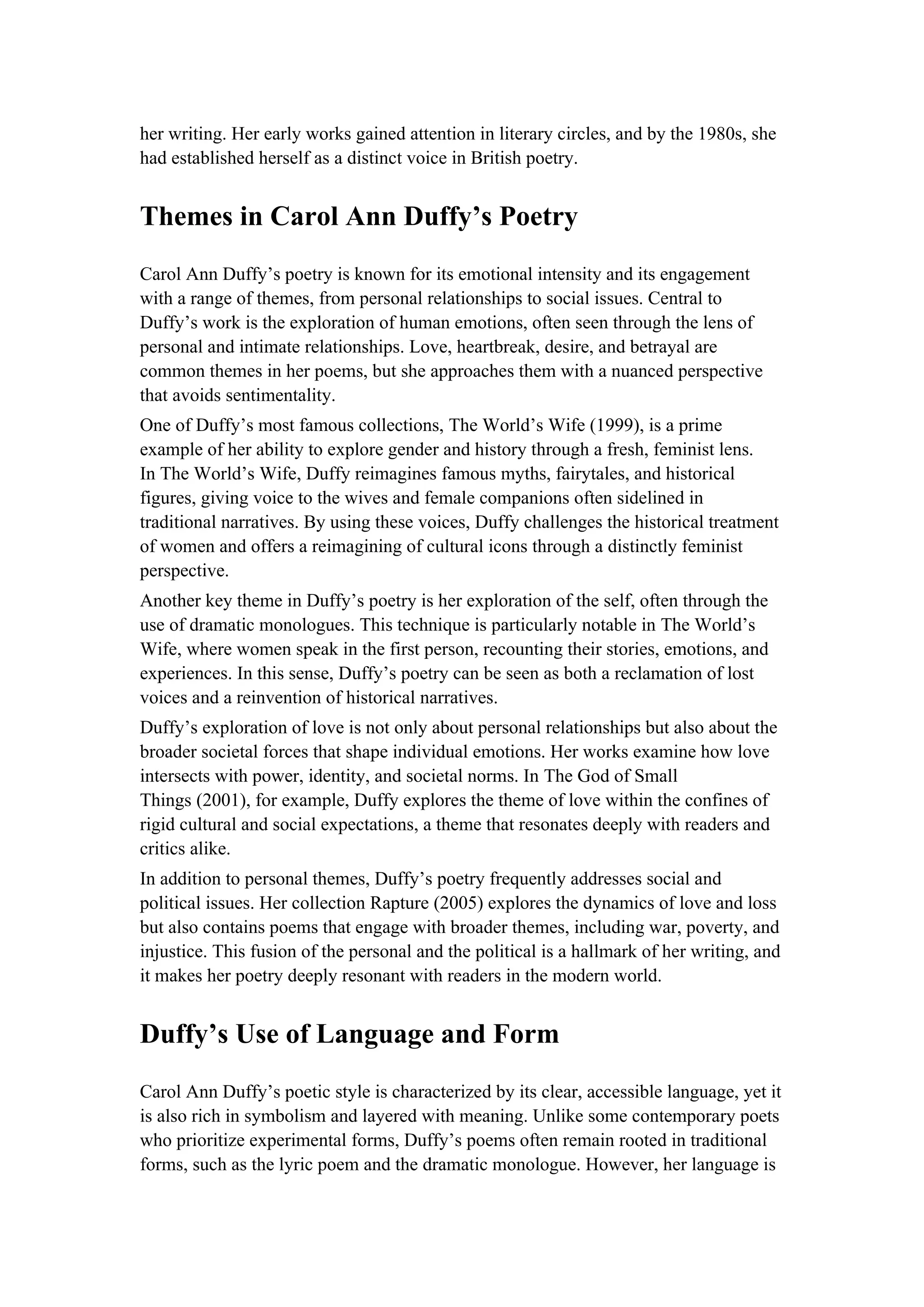 20th Century British Poet Carol Ann Duffy.docx