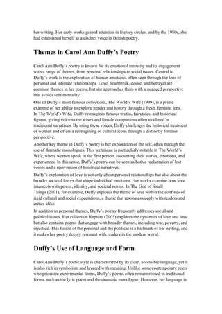 20th Century British Poet Carol Ann Duffy.docx