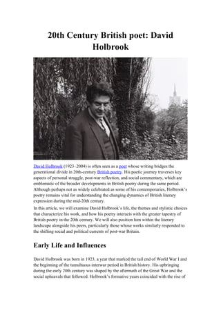 20th Century British poet David Holbrook.docx