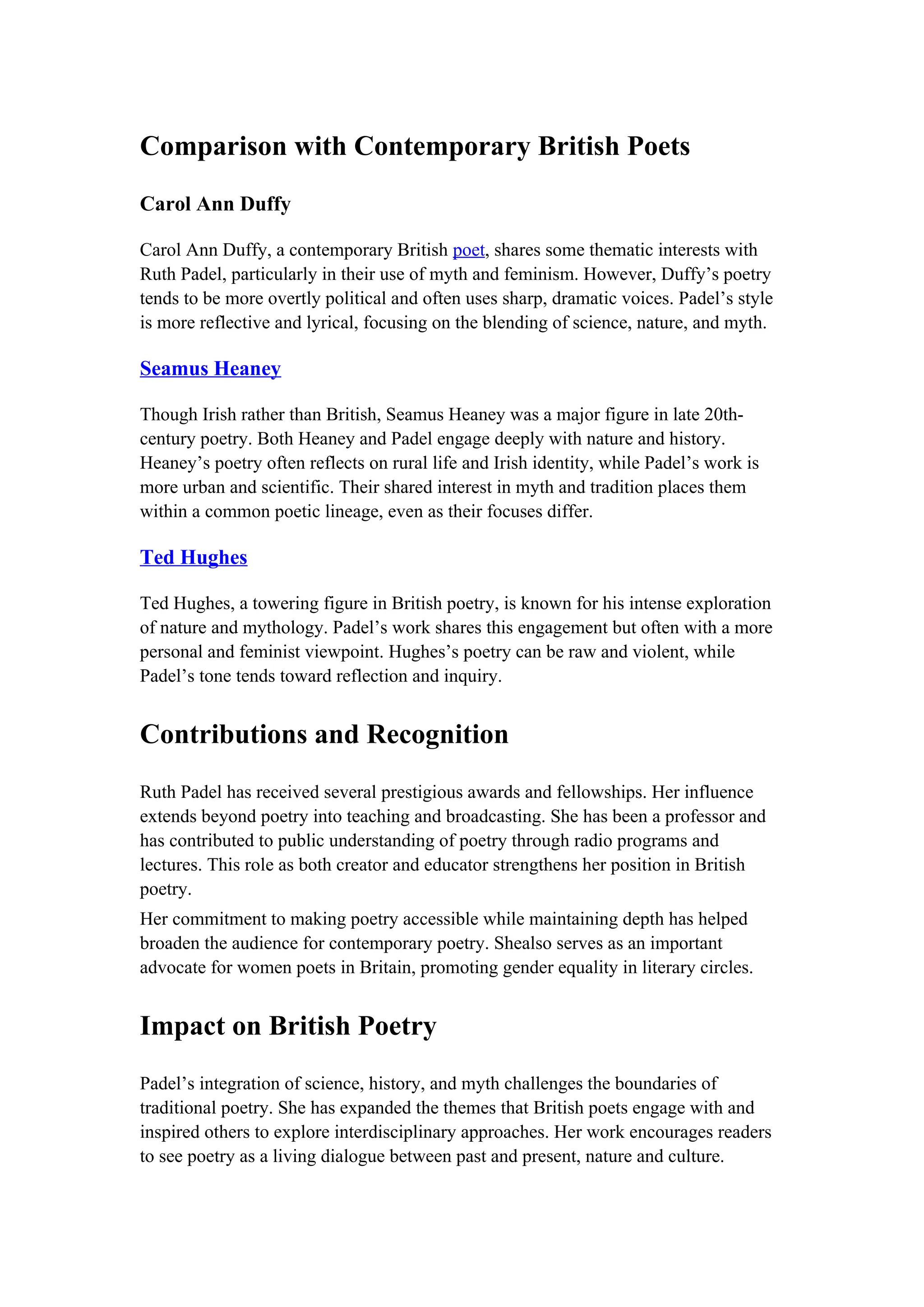 20th Century British Poet Ruth Padel.docx