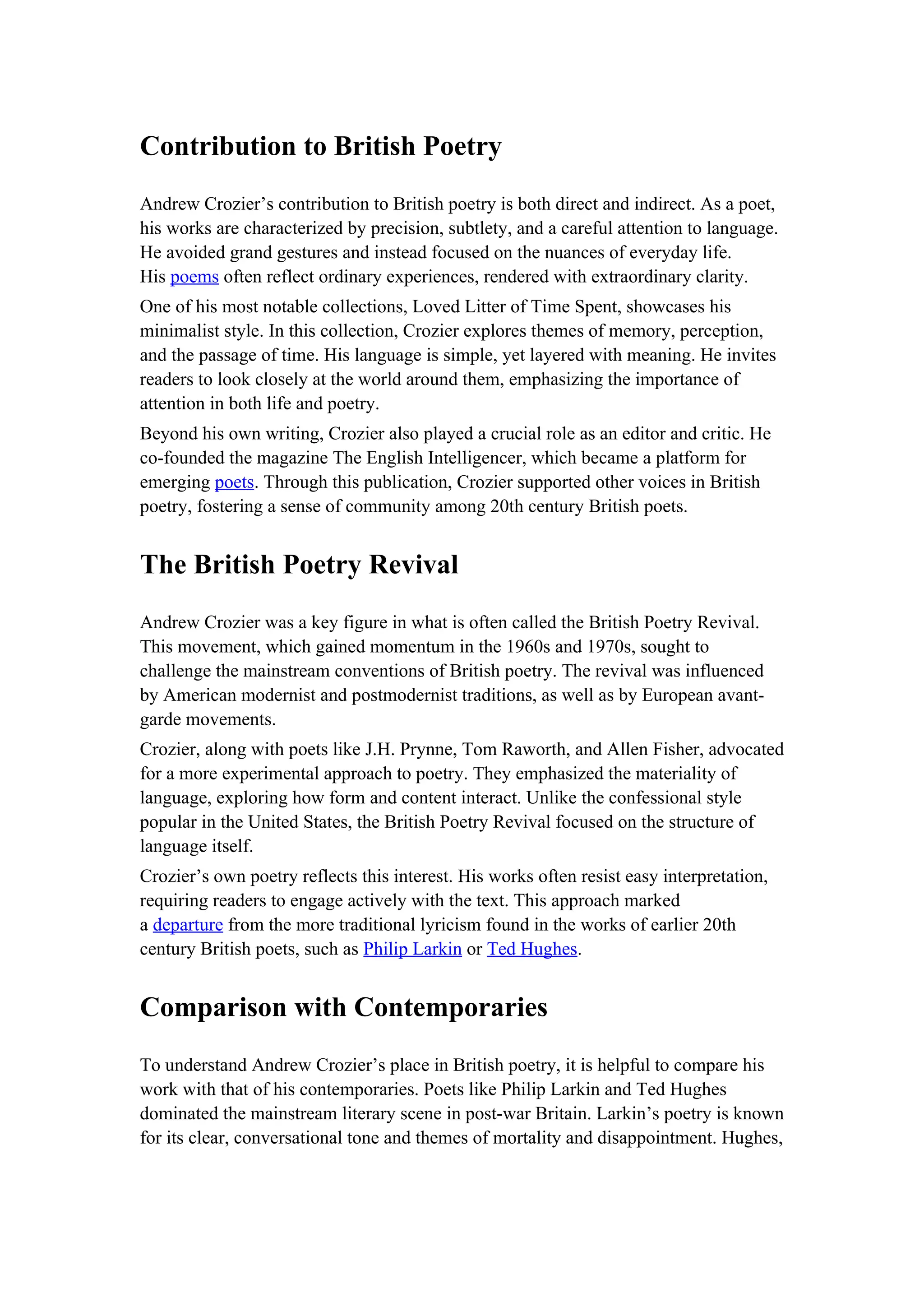 20th Century British Poets Andrew Crozier.docx