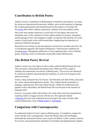 20th Century British Poets Andrew Crozier.docx