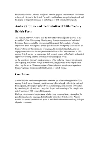 20th Century British Poets Andrew Crozier.docx