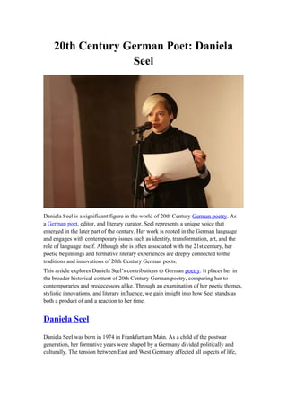 20th Century German Poet Daniela Seel.docx