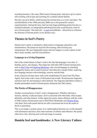 20th Century German Poet Daniela Seel.docx