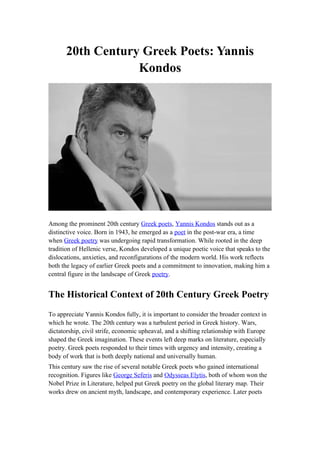 20th Century Greek Poets Yannis Kondos.docx