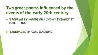 20th century influence to poetry | PPTX