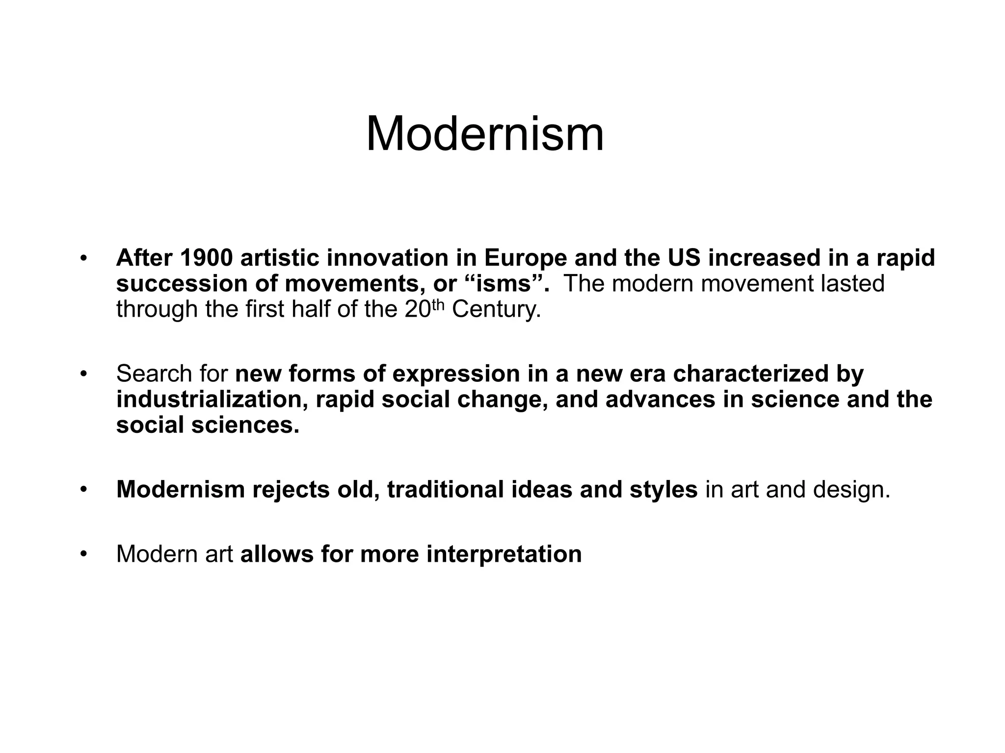 20th Century Modern Art (+ Links) | PPTX