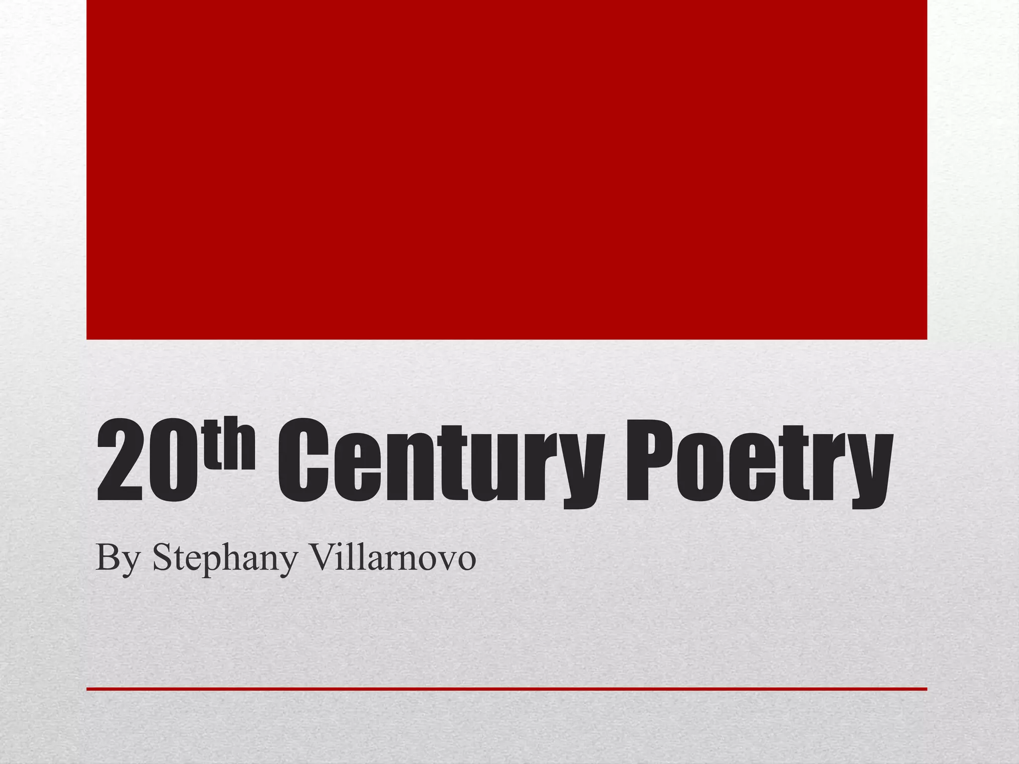 20th century poetry eng 3 | PPTX