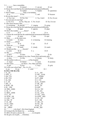 20 đề thi học sinh giỏi tiếng anh lớp 5 | DOC