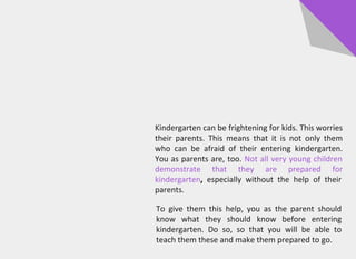 20 Things Your Kid Should Know Before Kindergarten | PPT