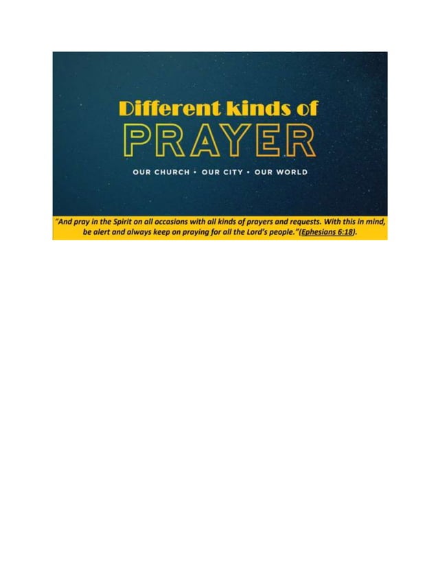 20th March 2017 - Different types of Prayer | PDF