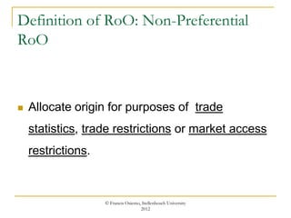 Rules of Origin in the Tripartite Free Trade Agreement | PPTX