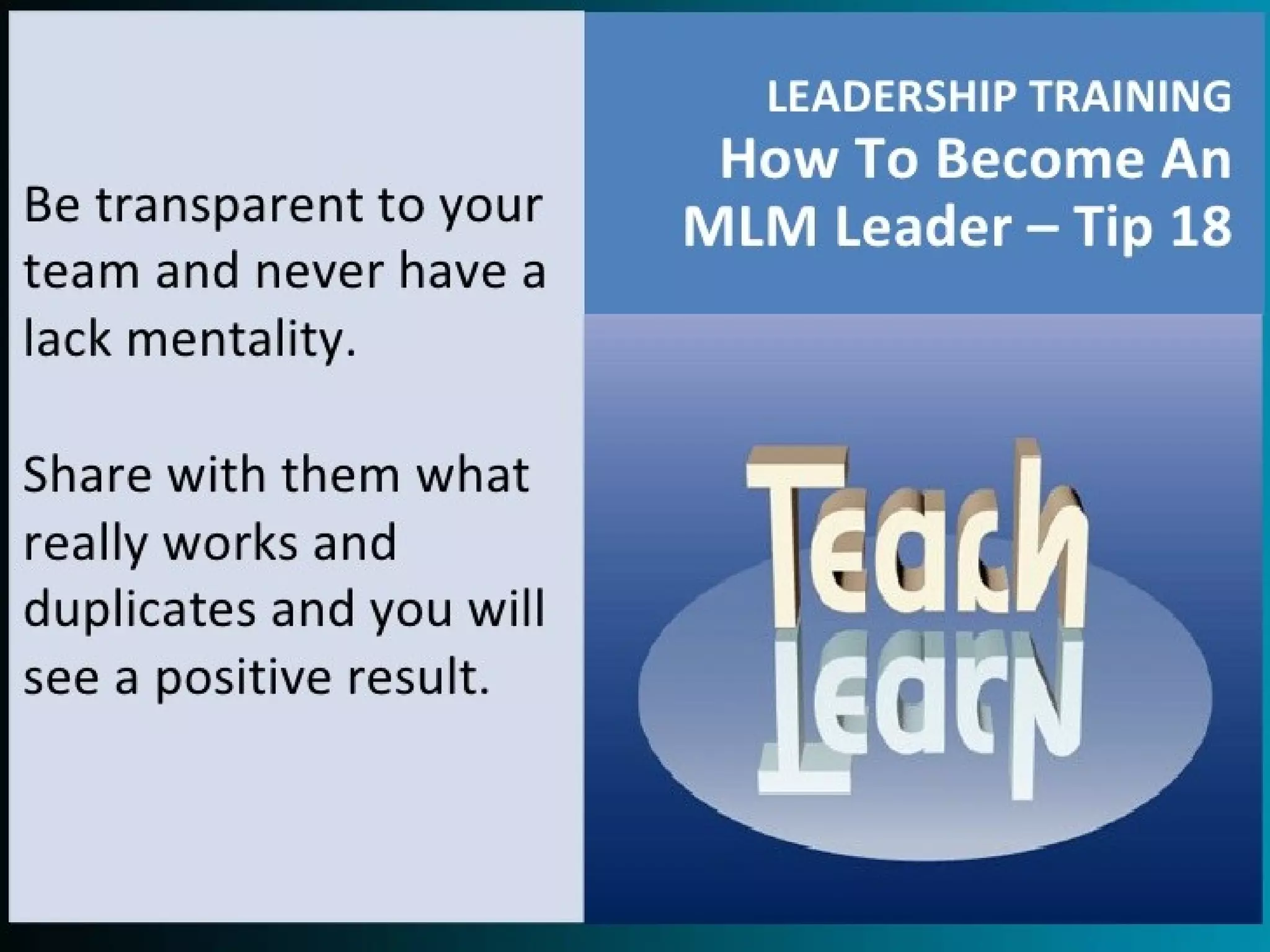 Leadership Training how to become an MLM LEADER 20 TIPS | PPT