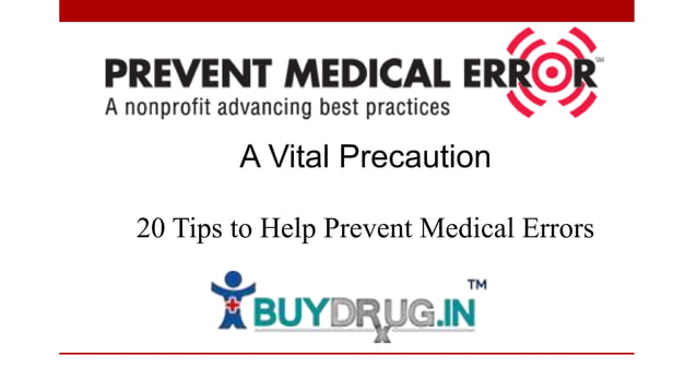 20 tips to help prevent medical errors | PPT