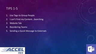 20 Tips to Improve Productivity with Microsoft Teams | PPTX