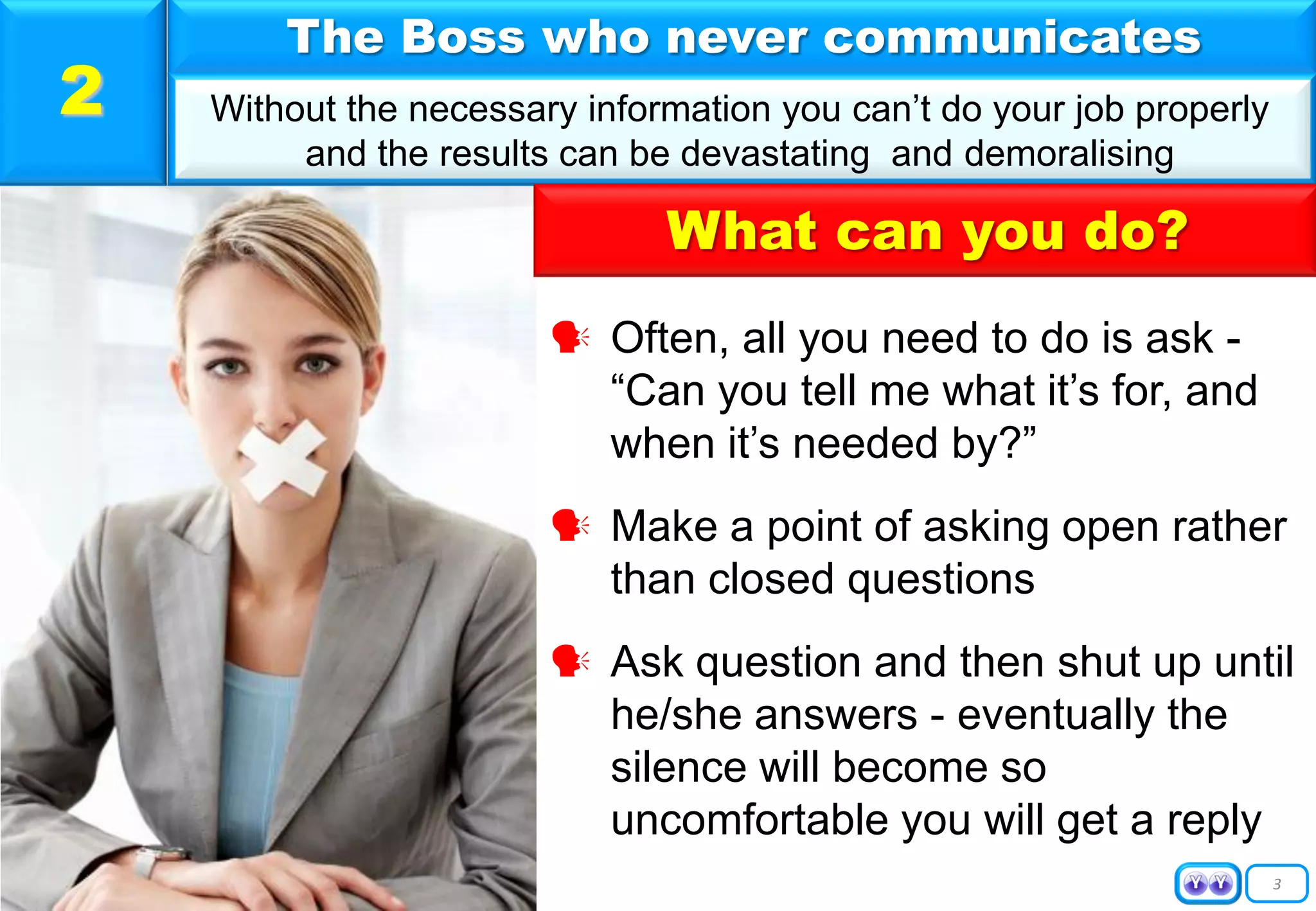 20 Types of Tricky Bosses | PPT