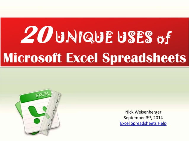 20 Unique Uses of Excel Spreadsheets | PPT