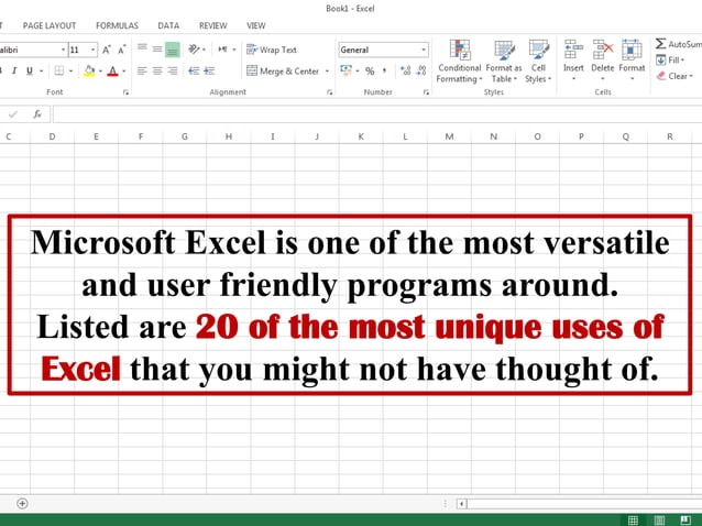 20 Unique Uses of Excel Spreadsheets | PPT