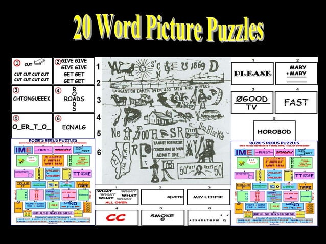 20 Word Picture Puzzles | PPT | Puzzle Video Games | Video Game Genres