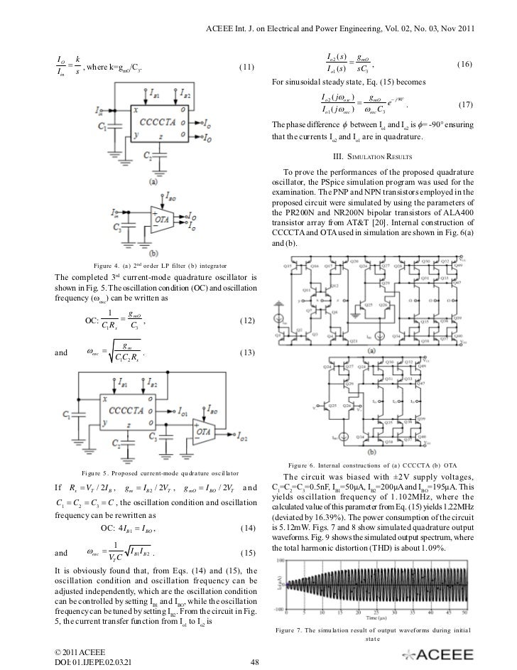 Realization Of Current Mode Quadrature Oscillator Based On Third Orde