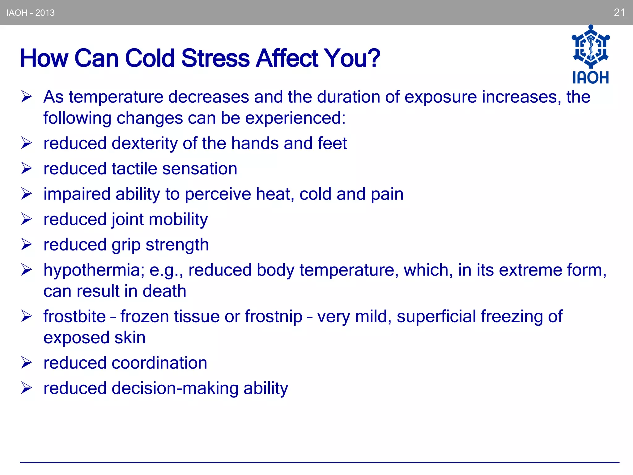 BOHS_Occupational Health_ Physical Hazards | PPTX
