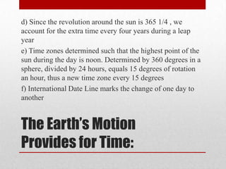Movement of the Earth Notes | PPTX