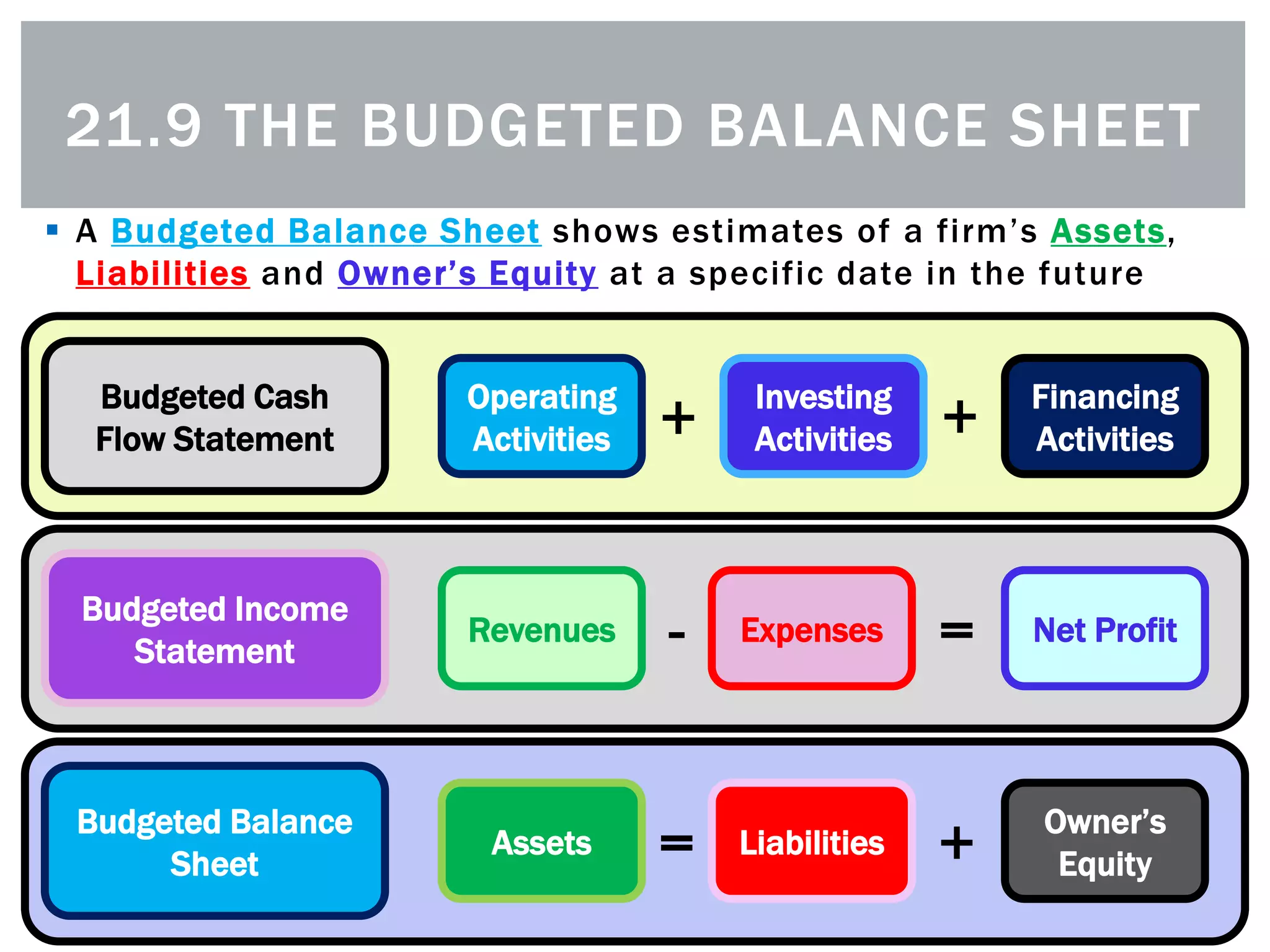 21.9 The Budgeted Balance Sheet | PPTX