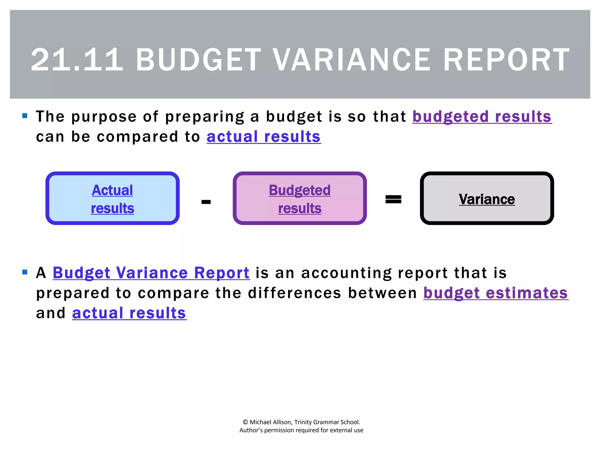 21.11 Budget Variance Report | PPTX