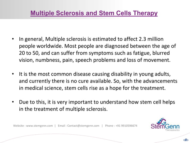 Multiple Sclerosis and Stem Cells Therapy | PPT