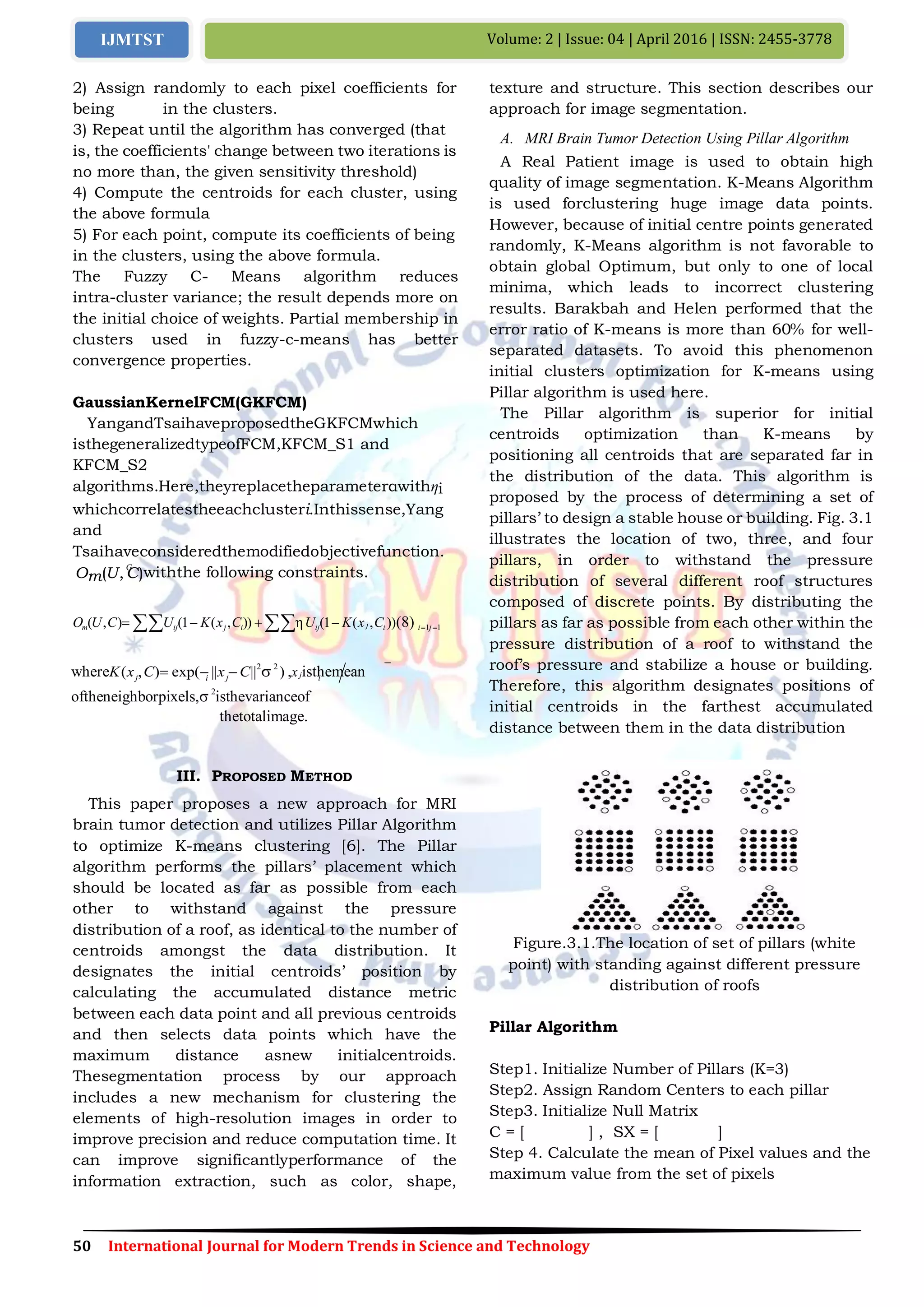 Comparison Of Image Segmentation Algorithms For Brain Tumor Detection Pdf Brain And Nervous