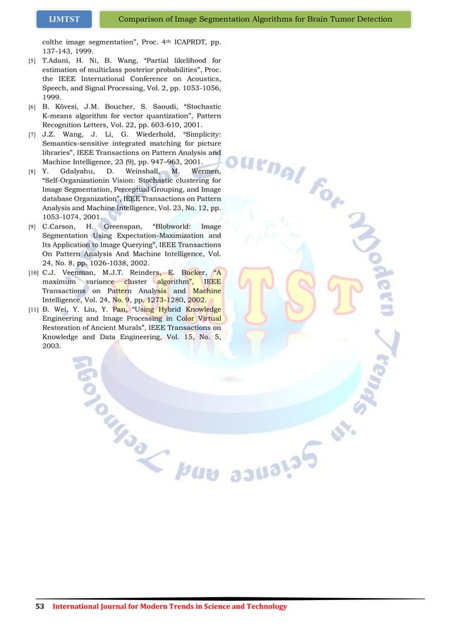 Comparison Of Image Segmentation Algorithms For Brain Tumor Detection Pdf 0284