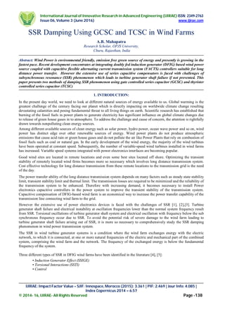 SSR Damping Using GCSC and TCSC in Wind Farms | PDF