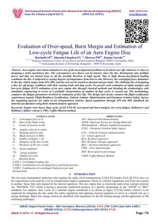 Evaluation of Over-speed, Burst Margin and Estimation of Low-cycle ...