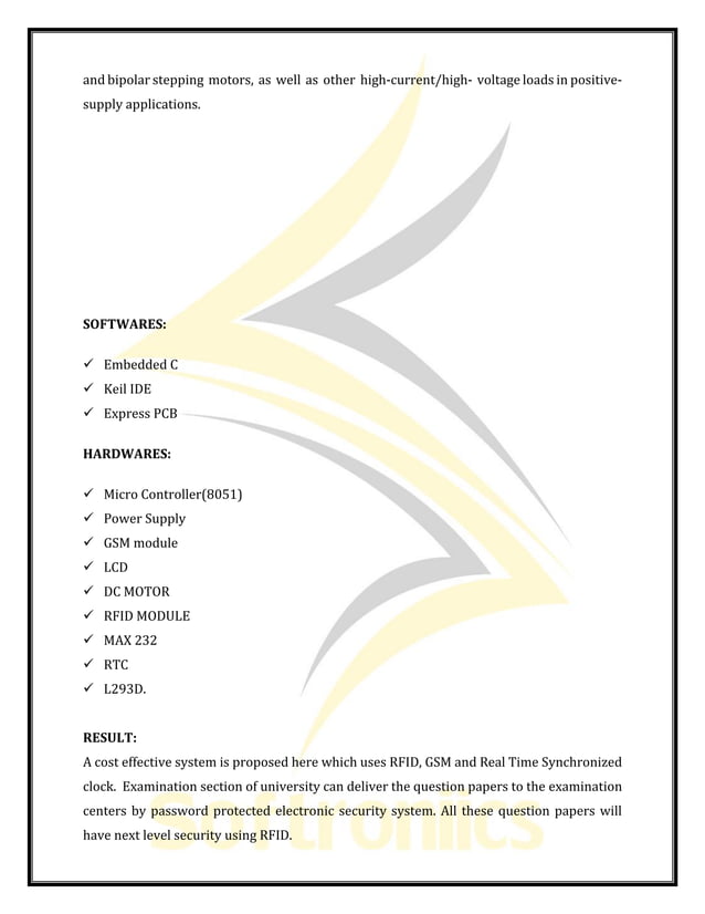 ELECTRONIC PROTECTION FOR EXAM PAPER LEAKAGE | PDF | Computing ...