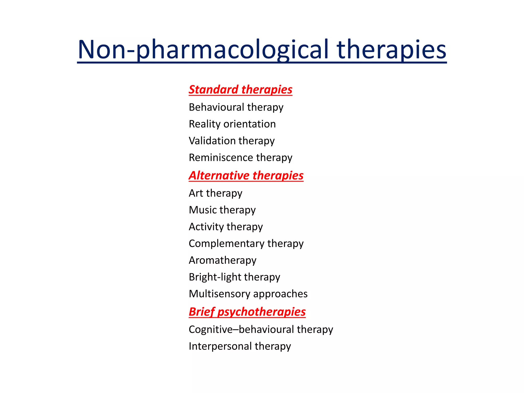 Non-pharmacological interventions in dementia | PPTX