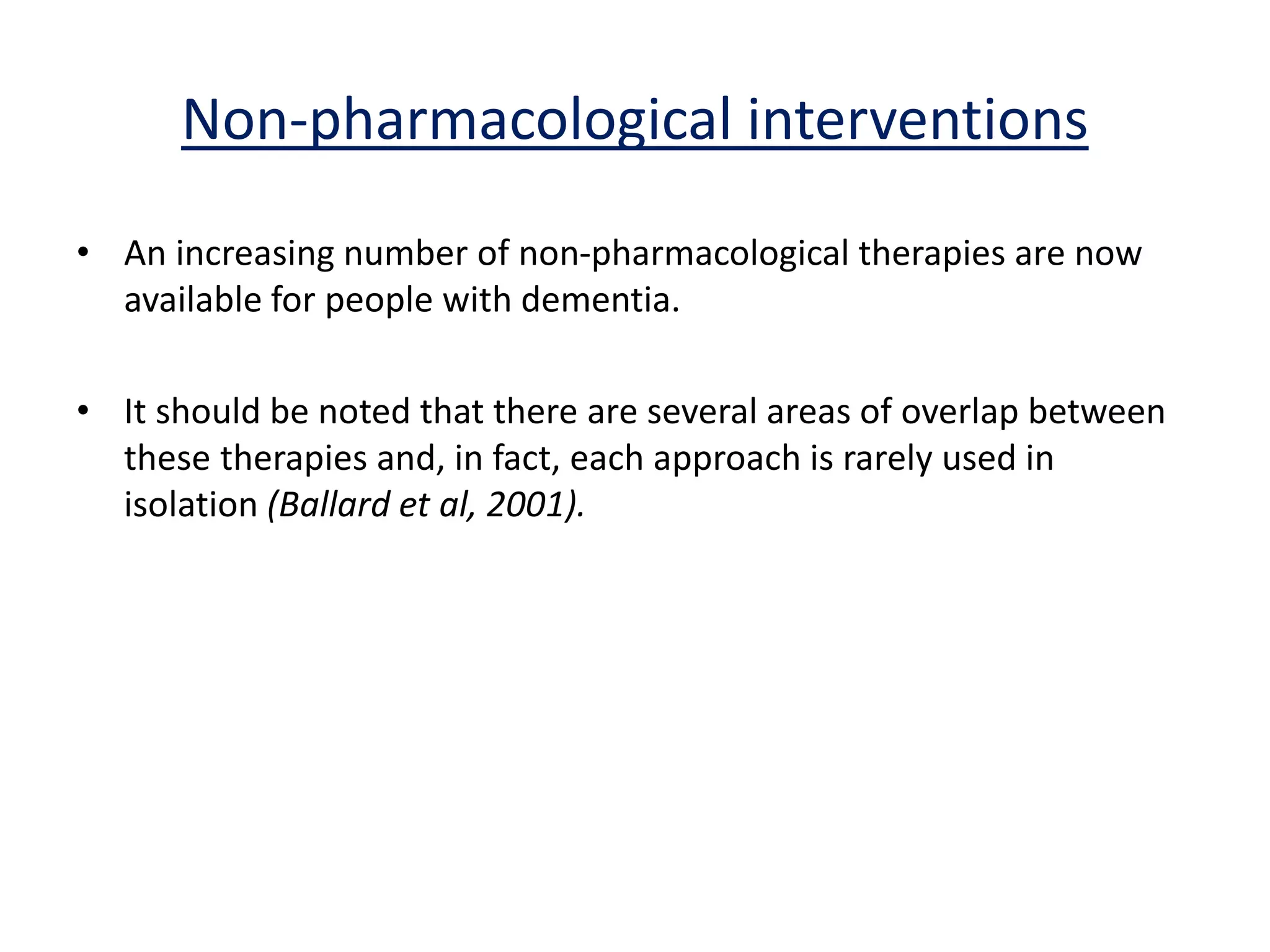 Non-pharmacological interventions in dementia | PPTX