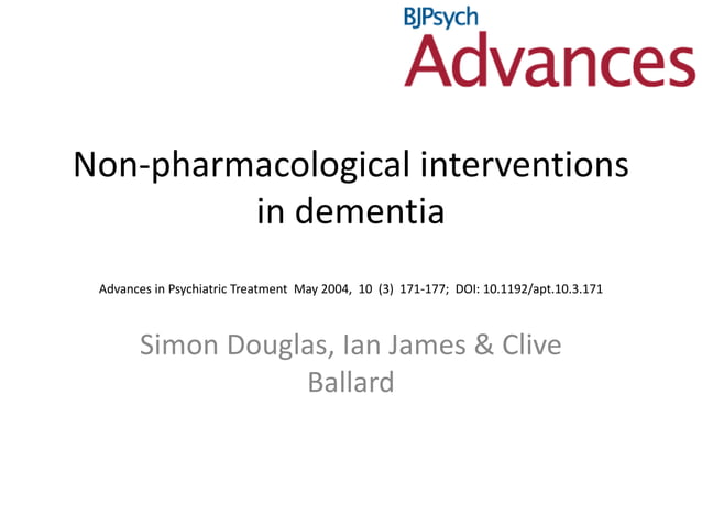 Non-pharmacological interventions in dementia | PPTX | Brain and Nervous System Disorders ...