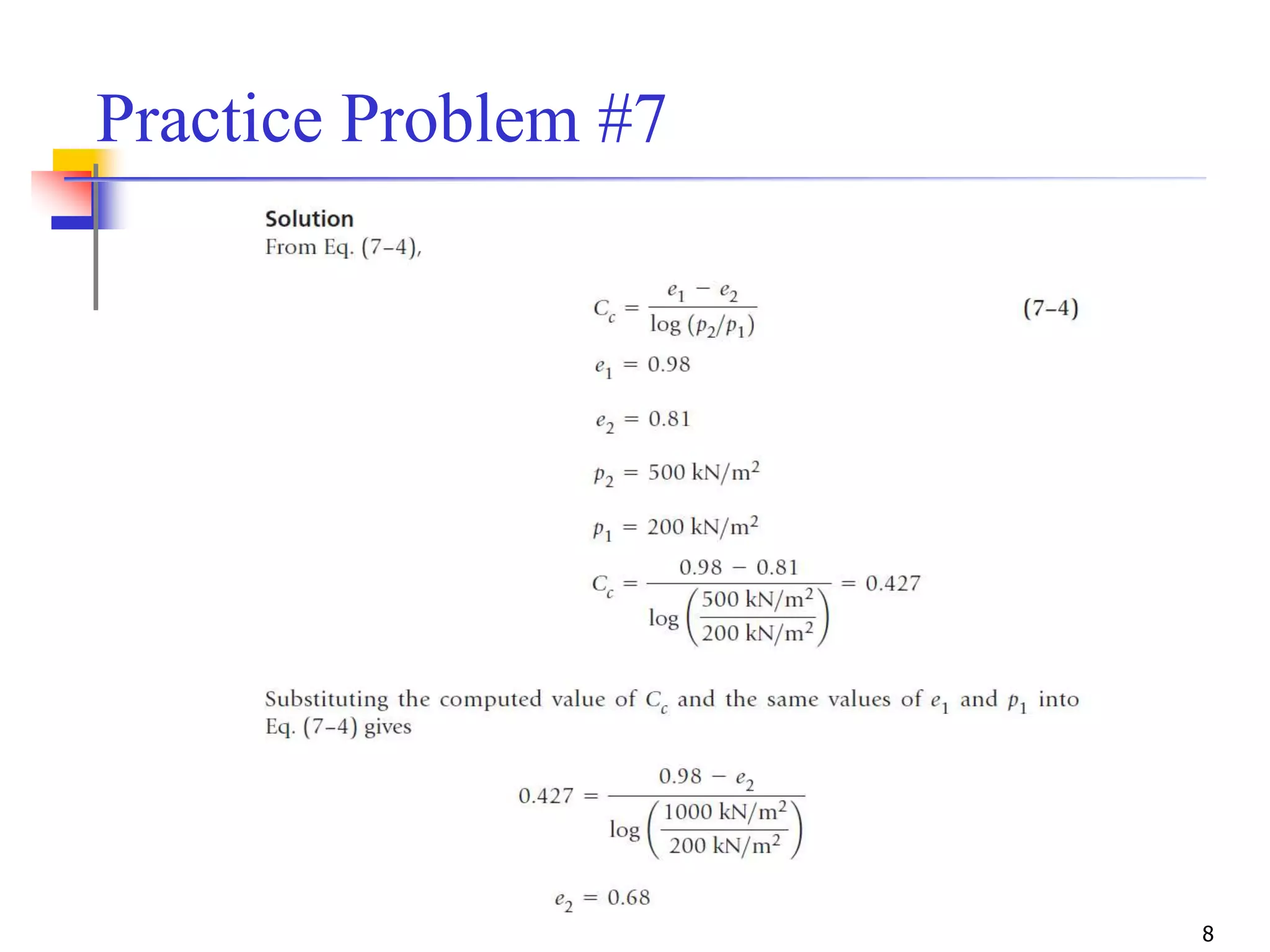 Geotechnical Engineering-I [Lec #21: Consolidation Problems] | PPSX